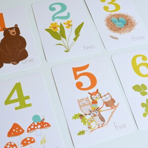 Woodland Counting Flash Cards Set of 10 Nursery Wall Decor - Etsy