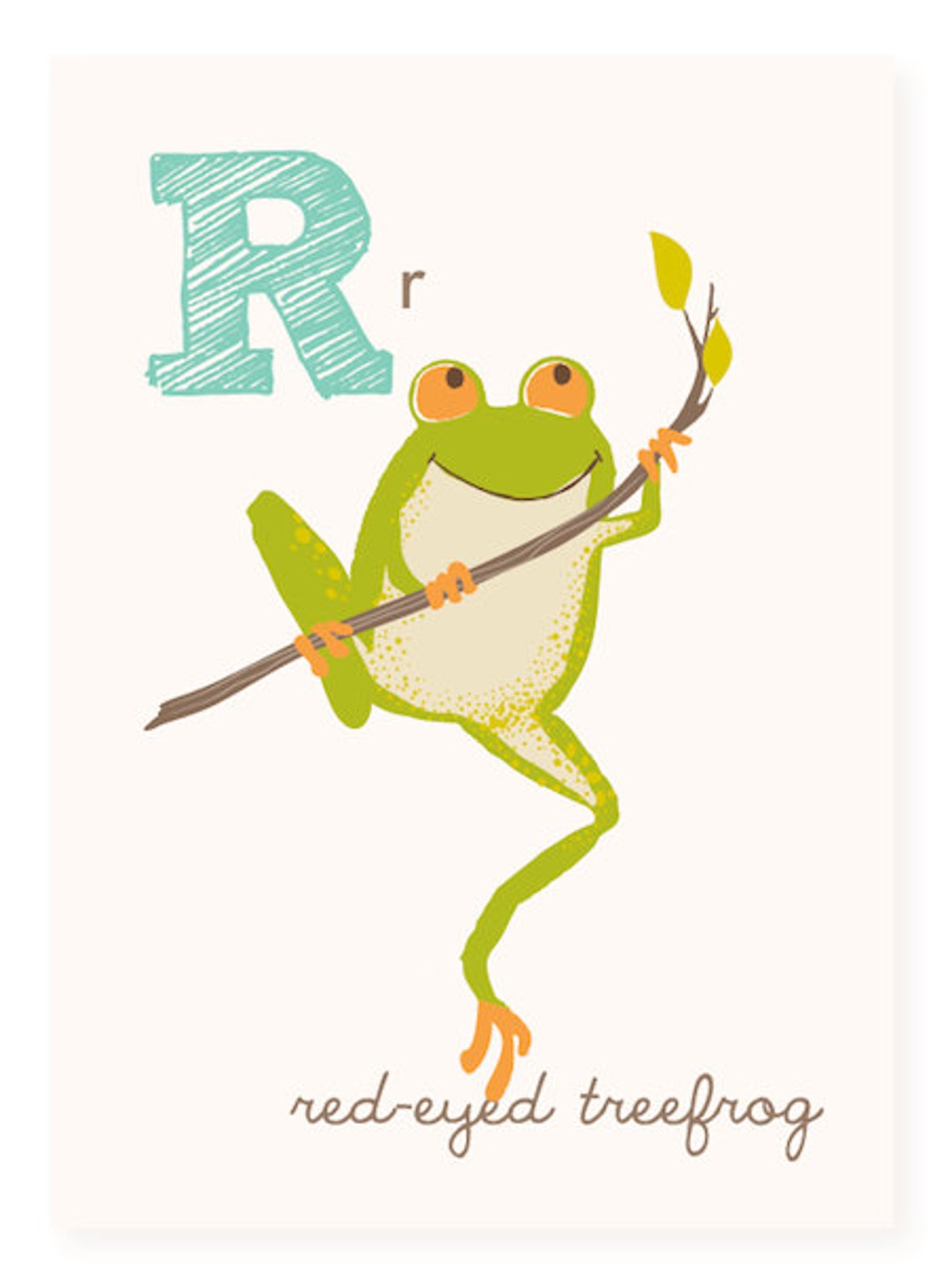ABC Card, R is for Red-eyed Treefrog, Frog, ABC Wall Art, Alphabet ...