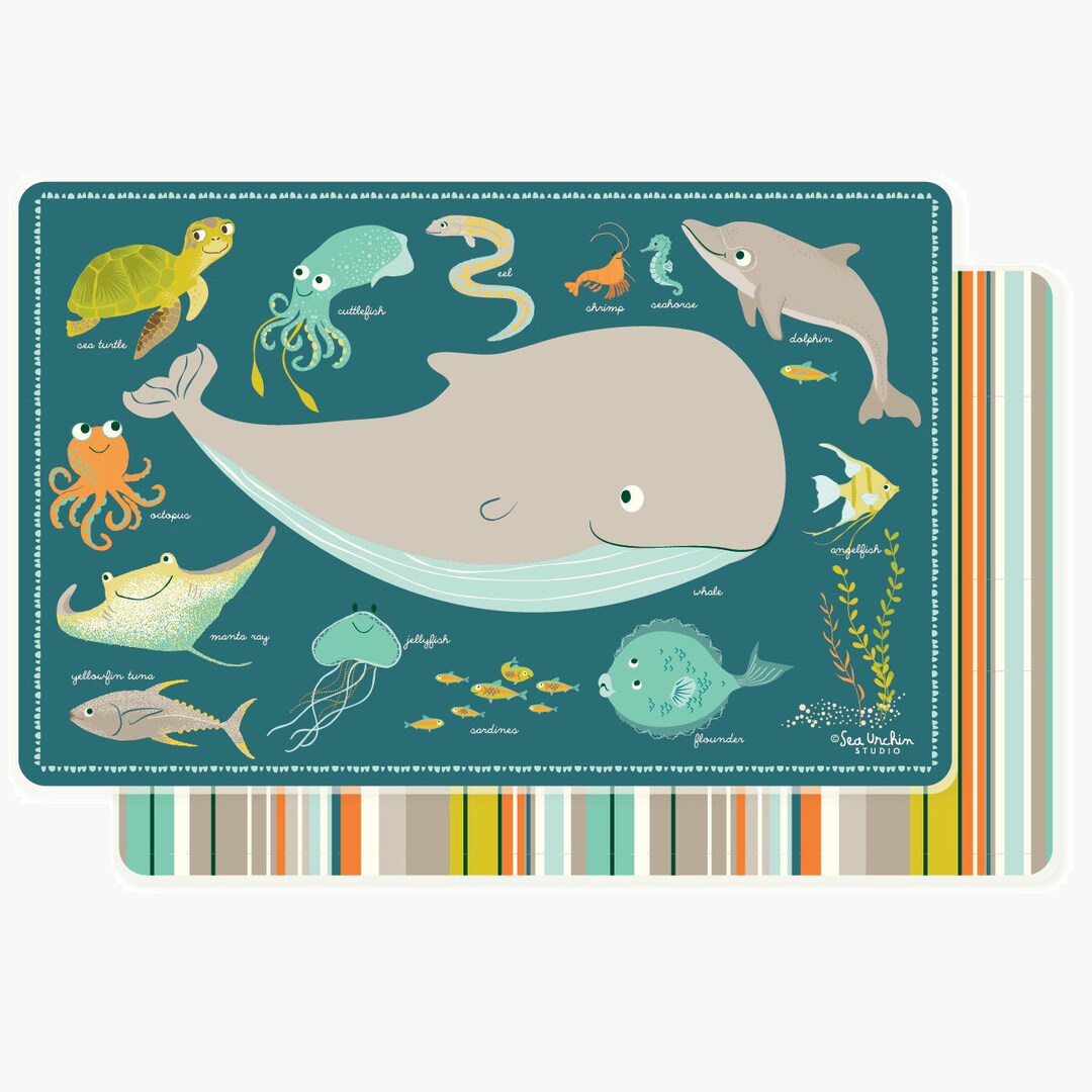 PLACEMAT for Kids, Sea Creatures, Ocean Fish Place Mat - Etsy