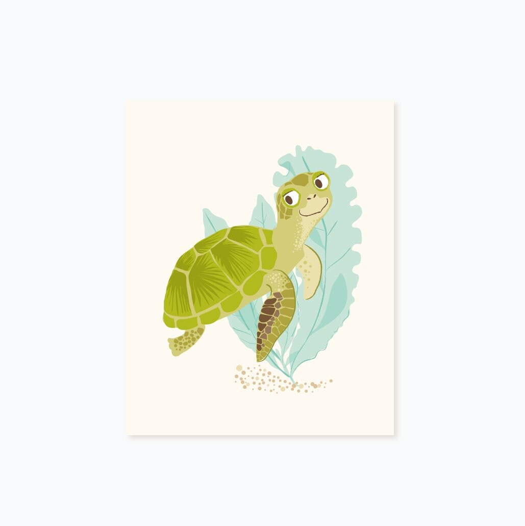 Sea turtle ocean art for kids nursery art for baby | Etsy