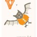 ABC Card, V is for Vampire, ABC Wall Art, Alphabet Flash Cards, Nursery ...