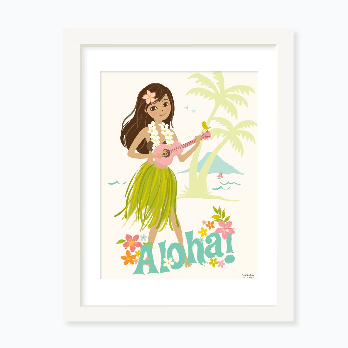 Hawaii, Aloha, Hawaiian, Hula Girl Poster