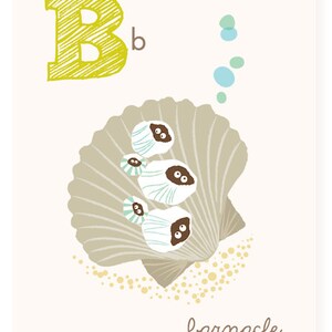 ABC Card, B is for Barnacle, ABC Wall Art, Alphabet Flash Cards ...