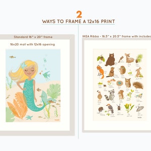 Ocean Wall Art for Kids, Alphabet, Numbers - Nursery Wall Decor, ABC ...