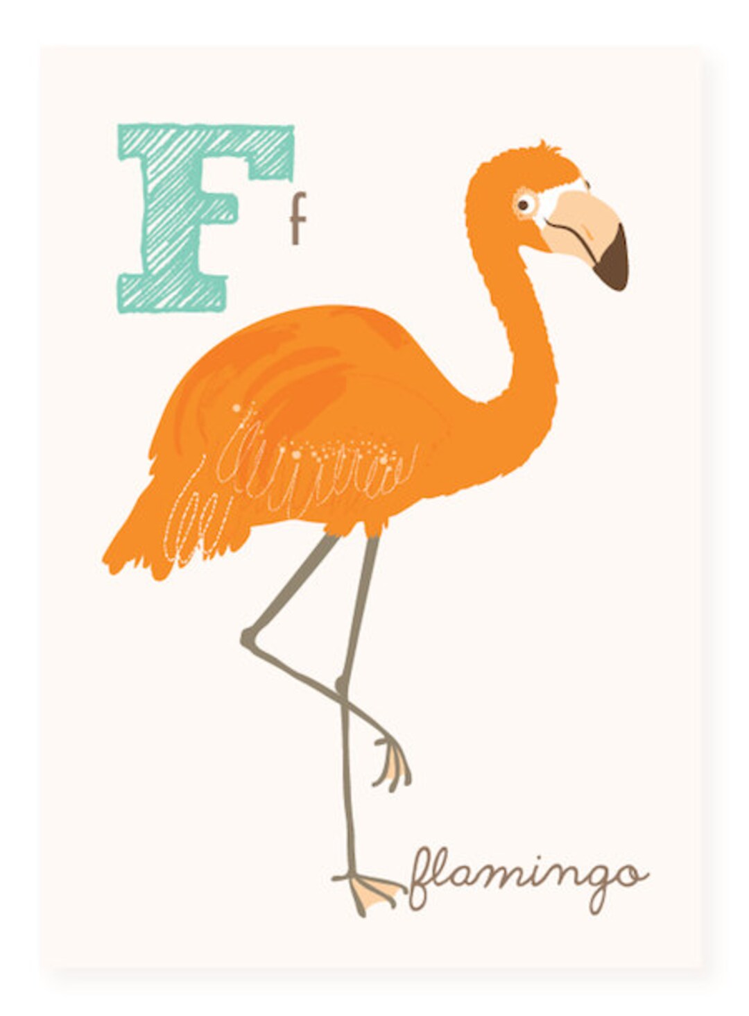 ABC Wall Art, ABC Card, F is For, Flamingo, ABC Wall Decor, Alphabet ...