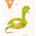 ABC Card, V is for Viper, ABC Wall Art, Alphabet Flash Cards, Nursery ...