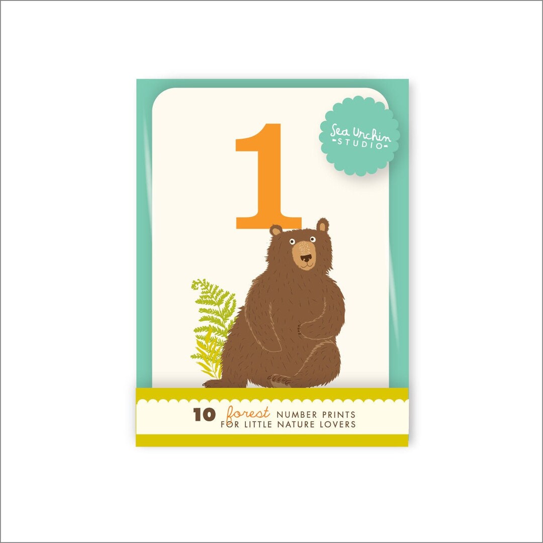 Woodland Counting Flash Cards | Set of 10 | Nursery Wall Decor - Etsy