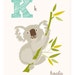 Koala Art for Kids, ABC Card, K is for Koala, Australia, ABC Wall Art ...