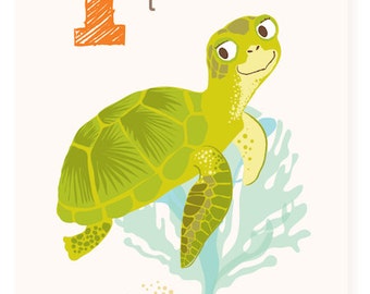 Turtle Flash Card - Etsy