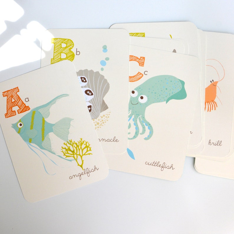 ABC Card Set Sea & Shore - Etsy