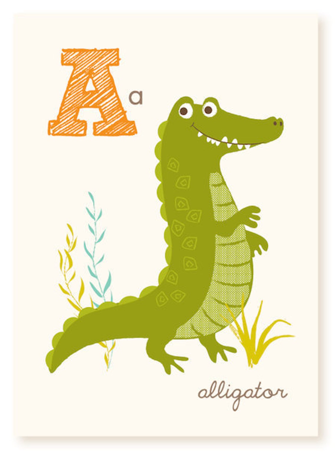 ABC Card A is for Alligator Angelfish Alpaca Acorn - Etsy