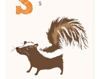 ABC card S is for Snake ABC wall art alphabet flash cards | Etsy