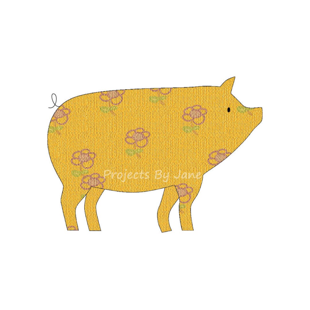Pig Applique Template | Raw Edge Applique Pattern (PDF Download) - Etsy