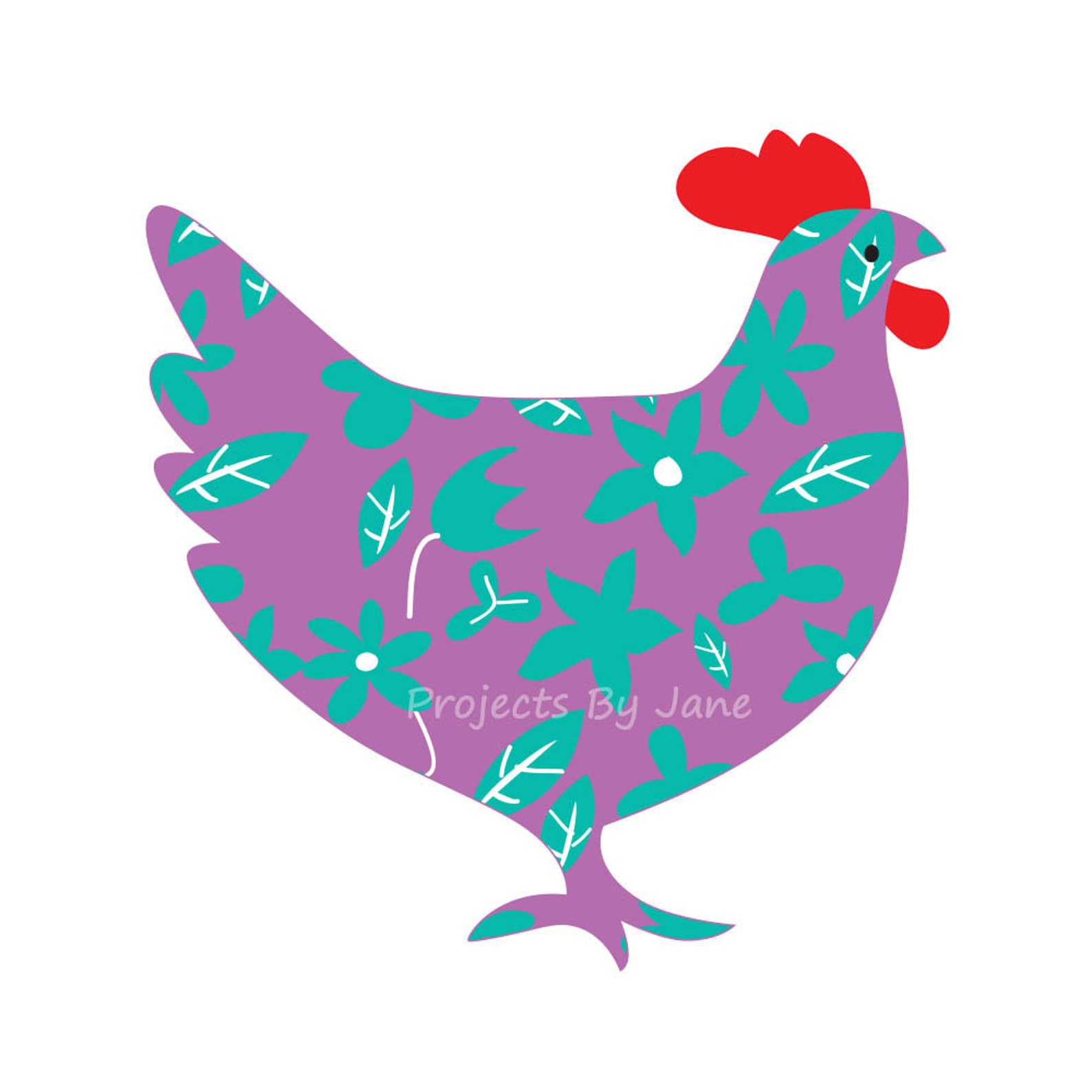 Hen Chicken Applique Template | PDF Applique Pattern | Applique ...