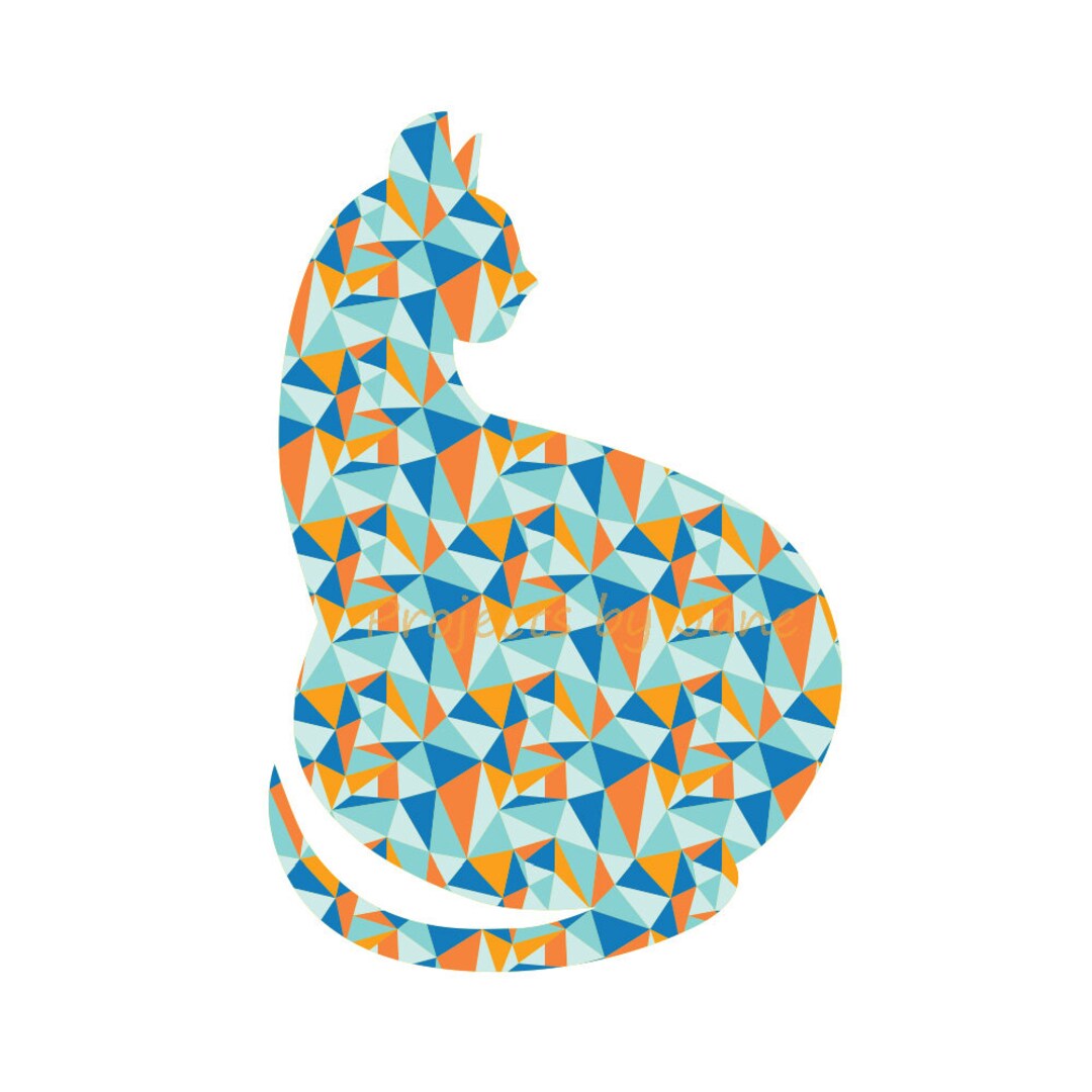 Fat Bottomed Cat Applique Template | PDF Applique Pattern | Applique ...