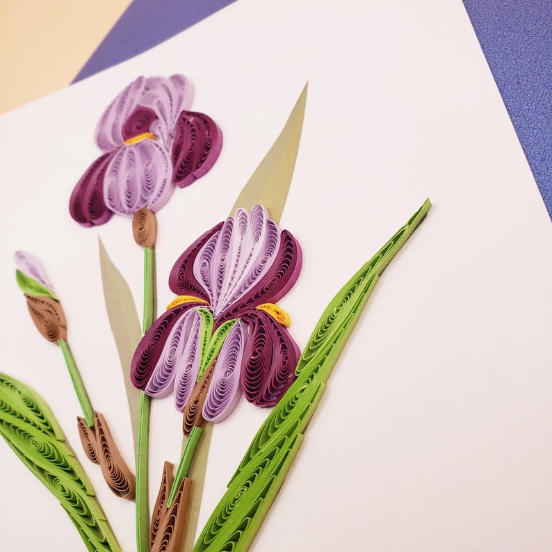 Irises | Quilling Card | Handmade Greeting Cards - Etsy