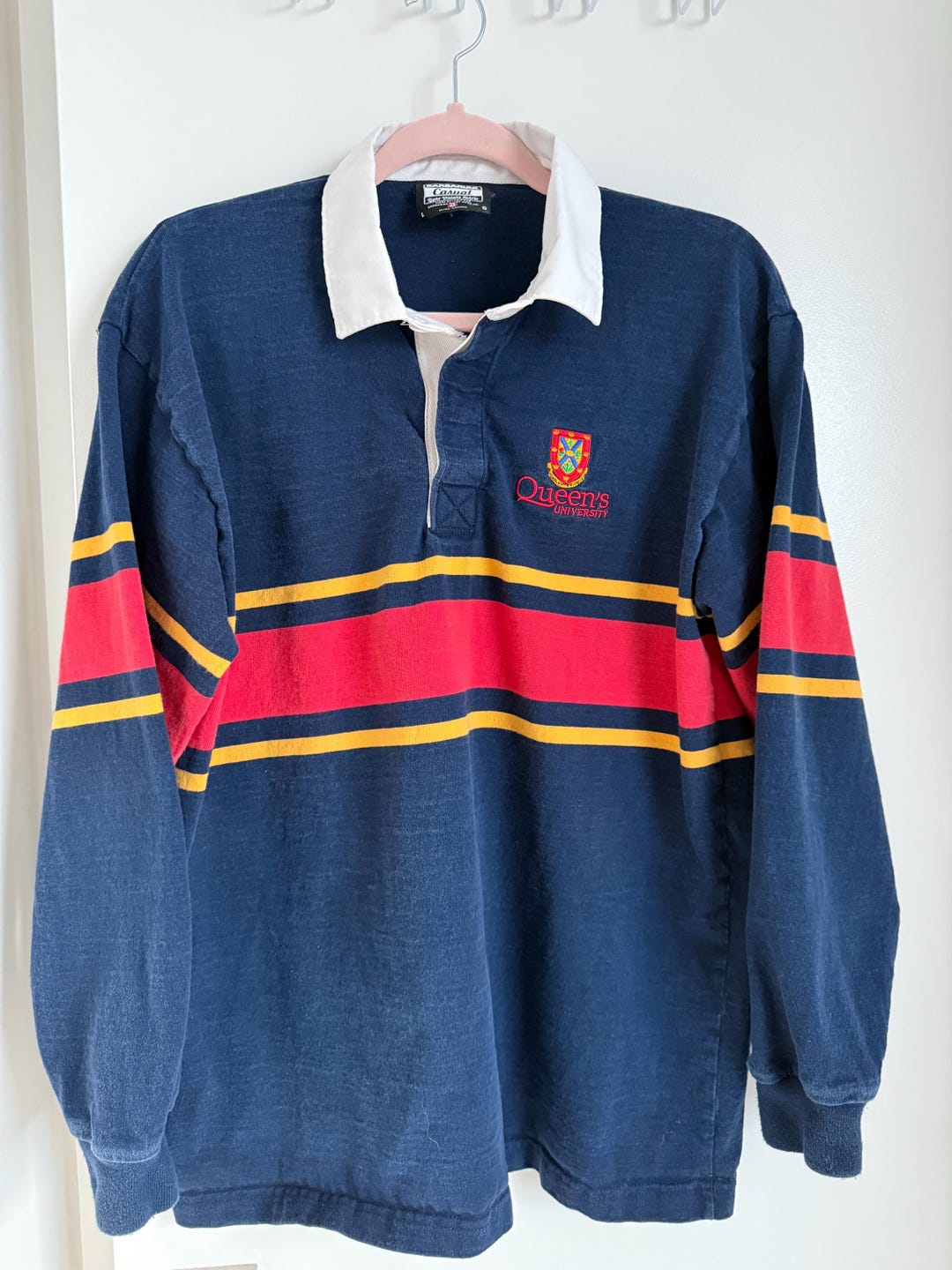 Vintage Queen’s University Rugby Shirt, 90s Striped Collegiate ...
