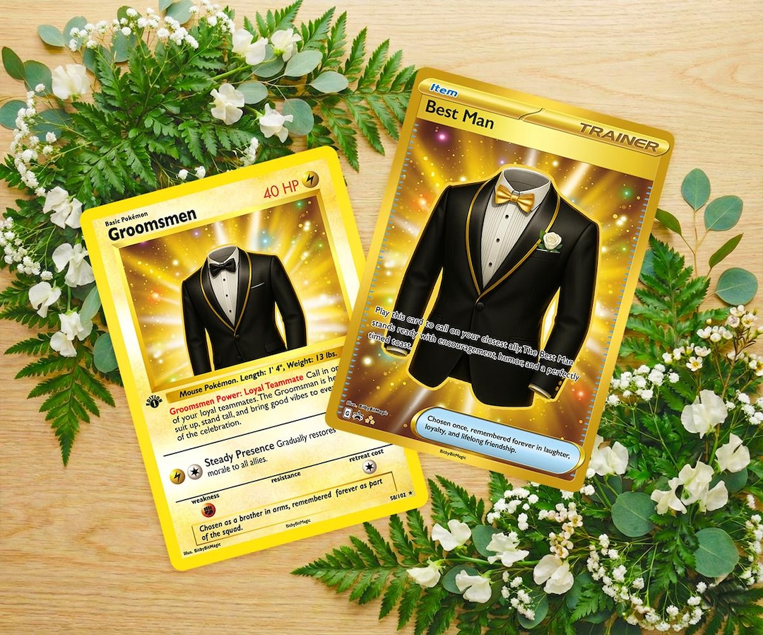 Pokemon Card Wedding Favor, Best Man Pokemon Card, Groomsmen Pokemon ...