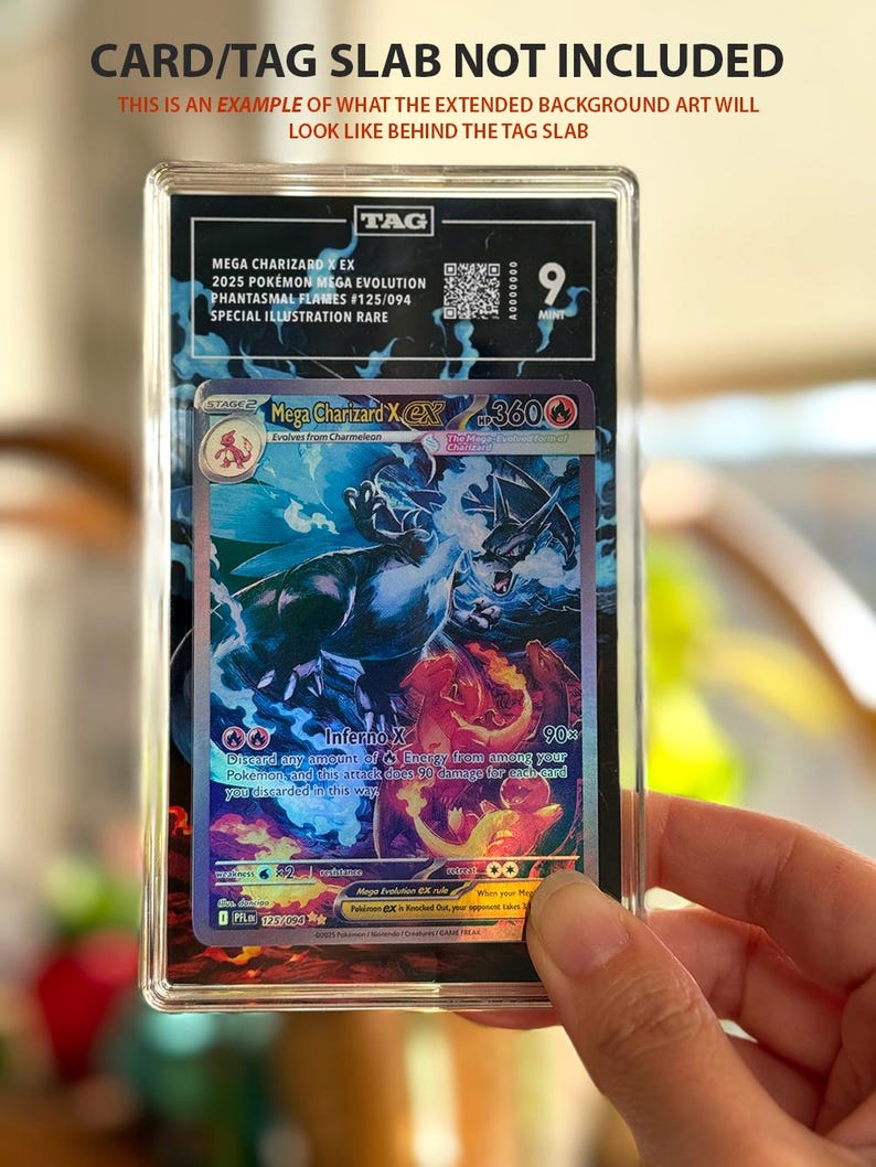 Mega Charizard Pokemon Card Extended Art, Phantasmal Flames - Etsy
