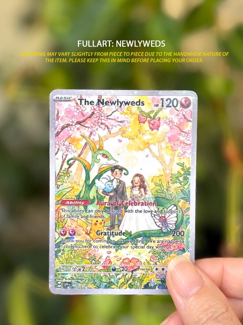 Pokemon Card Wedding Favor, Pikachu, Eevee, Bride, Groom, Wedding Favor ...