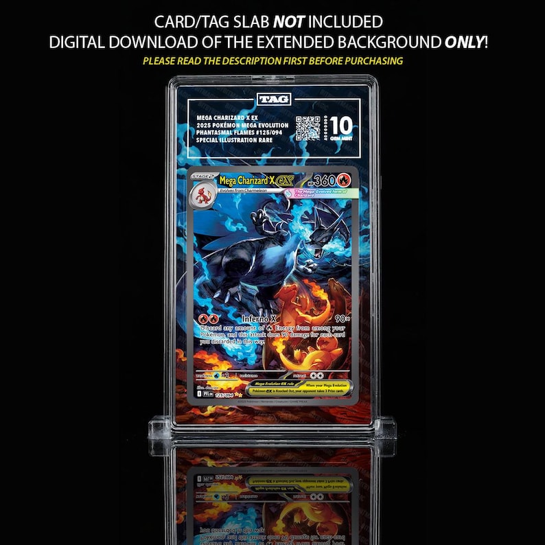 Mega Charizard Pokemon Card Extended Art, Phantasmal Flames - Etsy