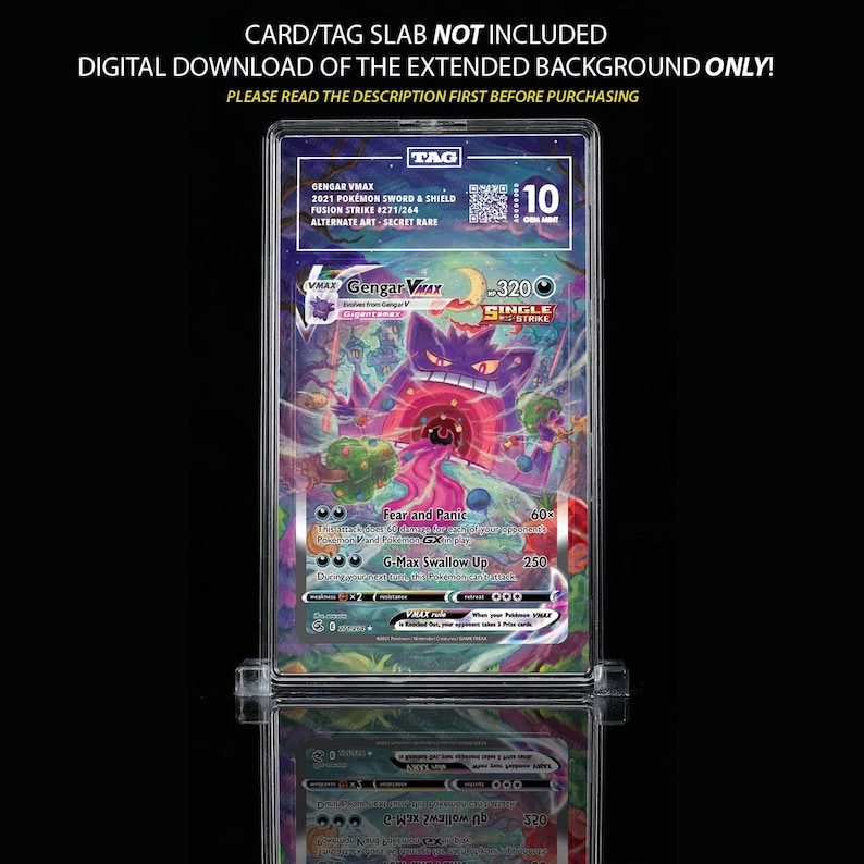 Gengar VMAX Pokemon Card Extended Art, Fusion Strike - Etsy