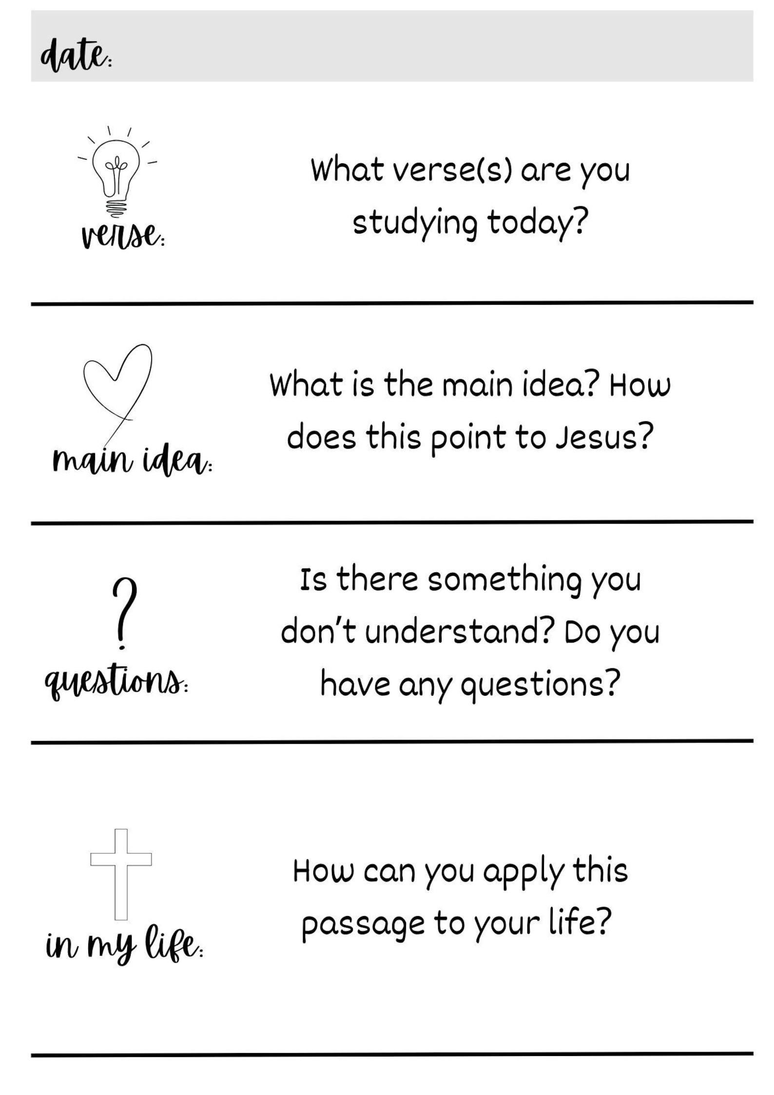 Bible Study Prompts A4 Size Printable PDF, Bible Journaling A4 Size ...