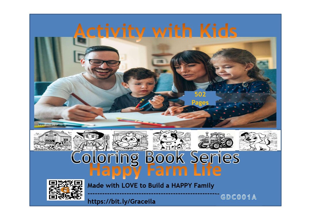 Gdc001a-happy Farm Life Coloring Books for Toddlers 502 Farm Life ...