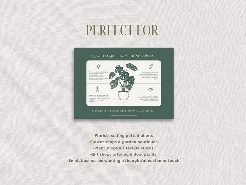 Editable Care Card for Potted Plants | Indoor Plant Care Instructions ...