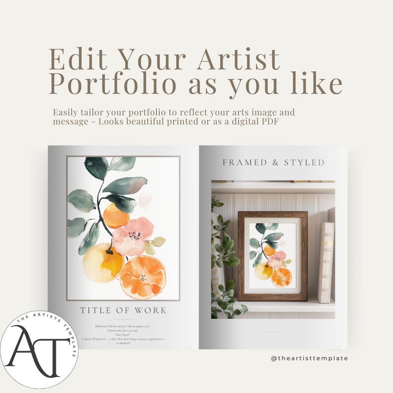 Light Artist Portfolio Template for Canva Editable Modern Art Portfolio ...