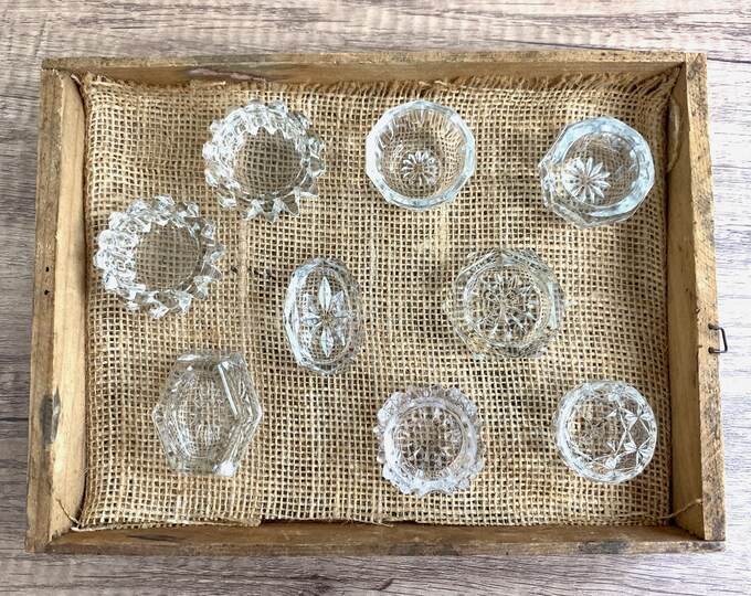 Vintage Glass Salt Cellars | Choice of Glass Salt Cellars | Cut Glass ...