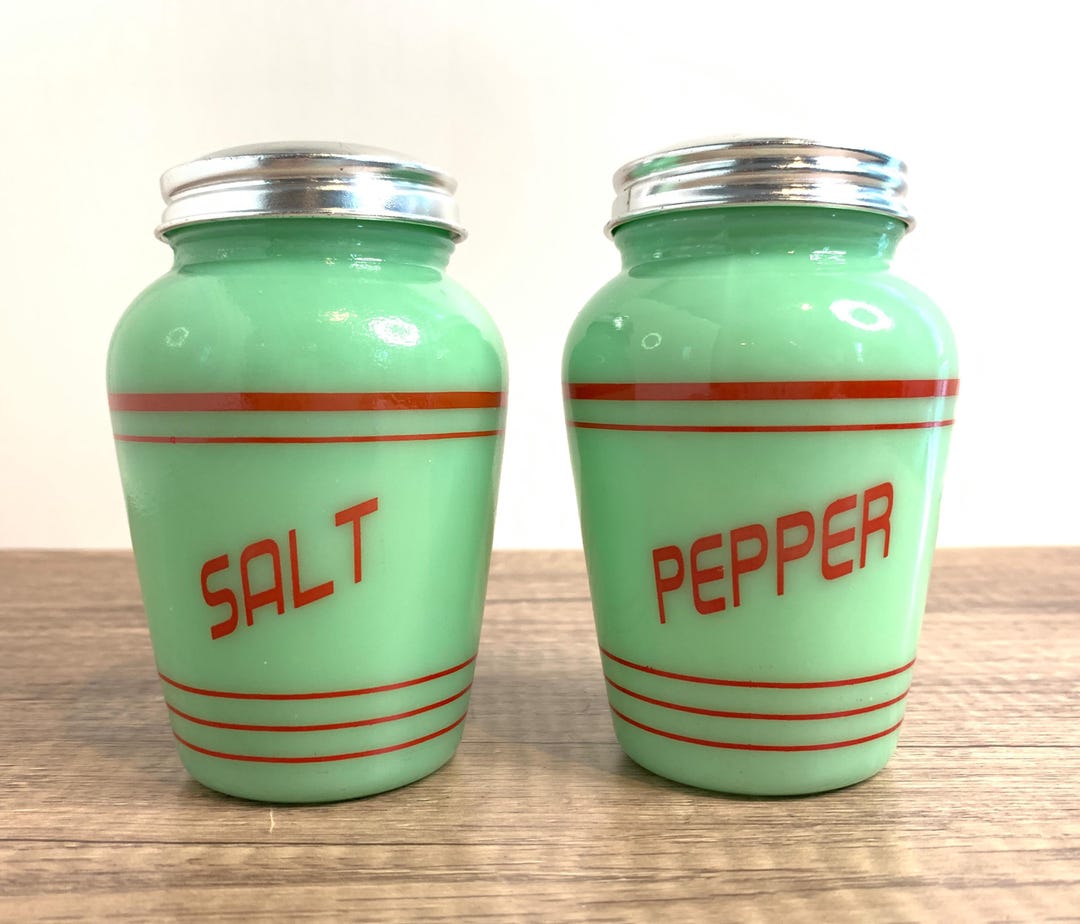 Jadeite Salt & Pepper Shakers Jadeite Salt and Pepper Set Jadeite Green ...