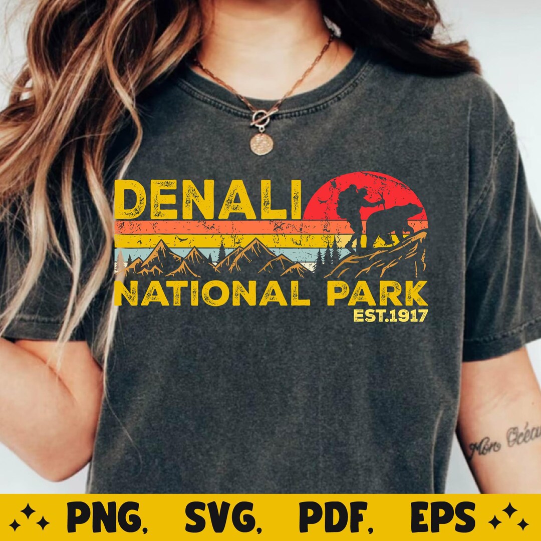 Denali National Park Png Shirt, Alaska Bear Trip Png, Alaska PNG Hiking ...
