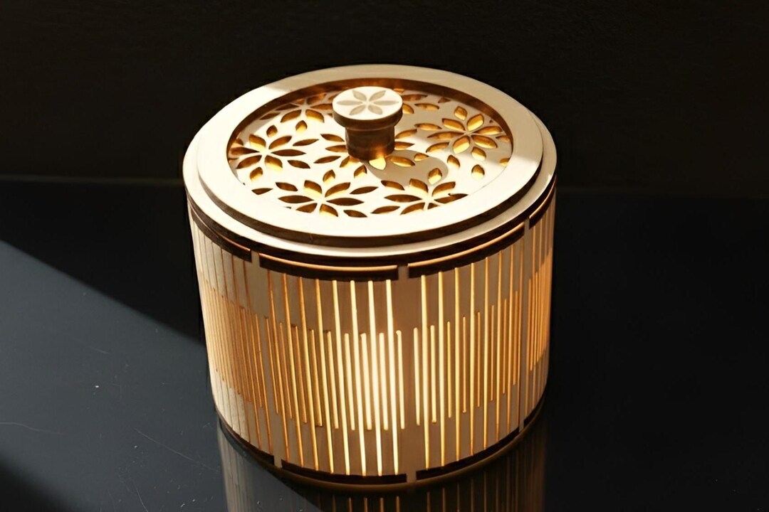 Laser Cut Small Round Trinket Box SVG | Laser Cut Wooden Jewelry Box ...