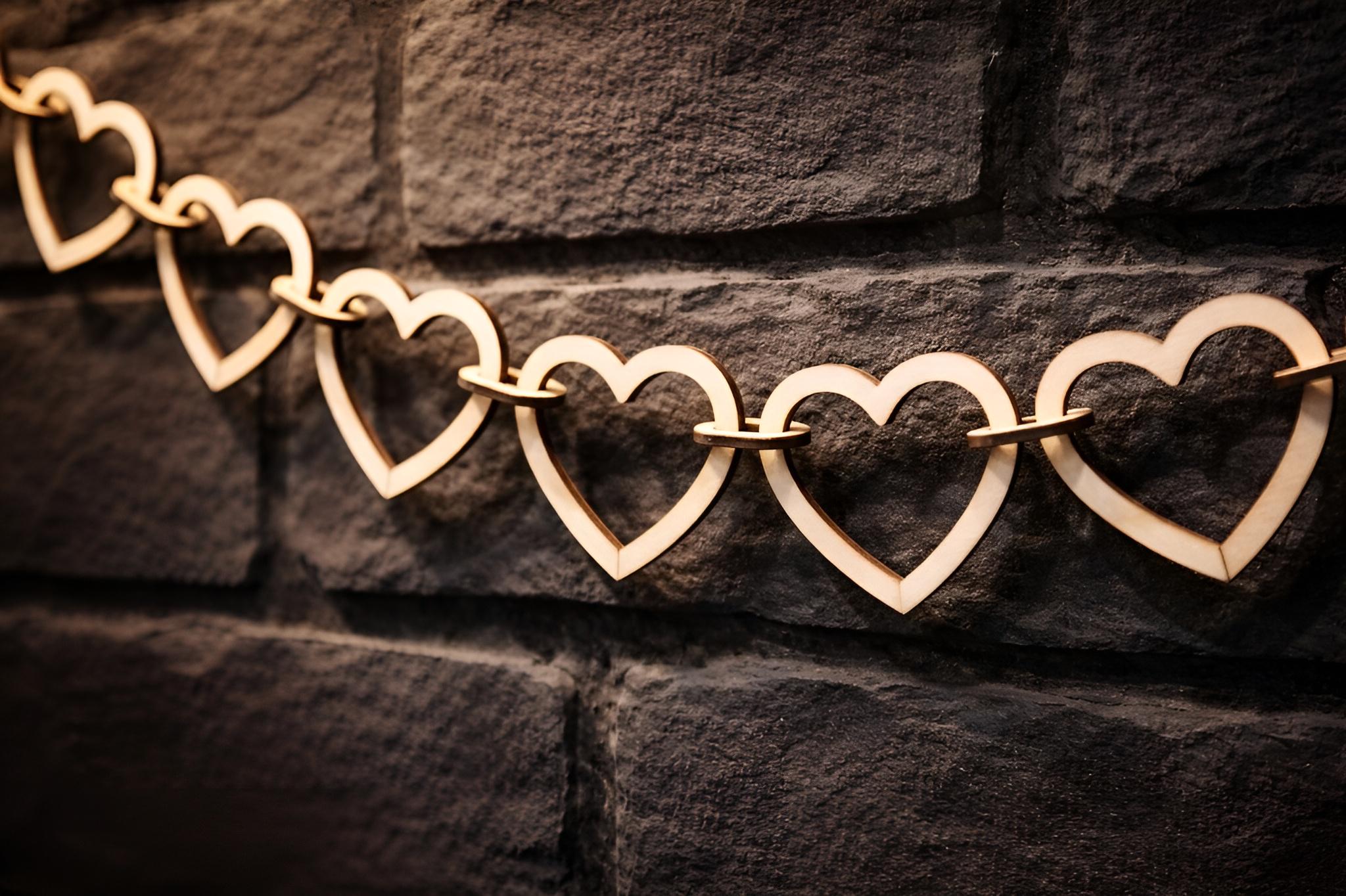 Laser Cut Heart Chain Garland SVG | Laser Cut Heart Link Garland | 3mm ...