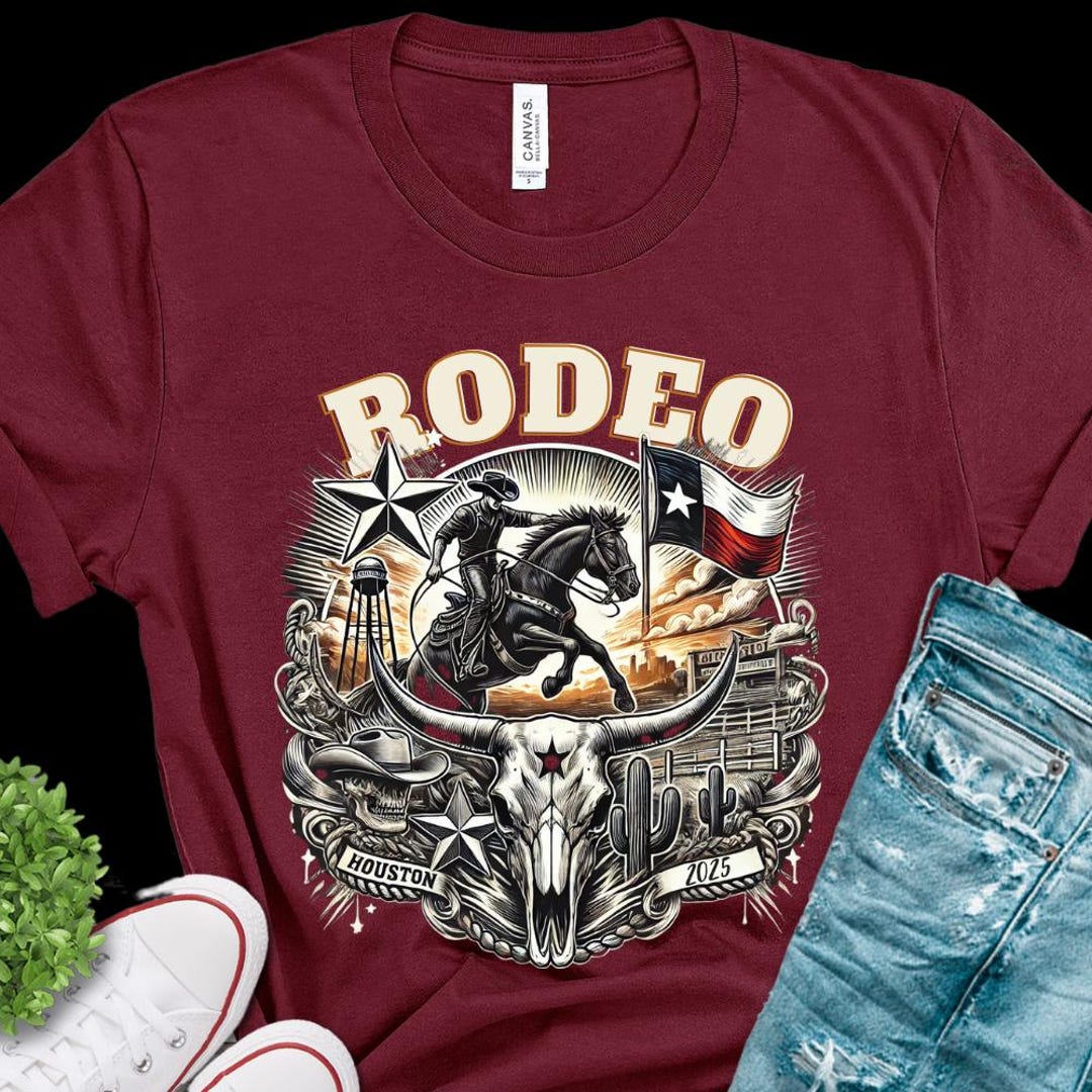2025 Houston Rodeo T-shirt Western Cowboy Tee Texas Hoodie Gift - Etsy