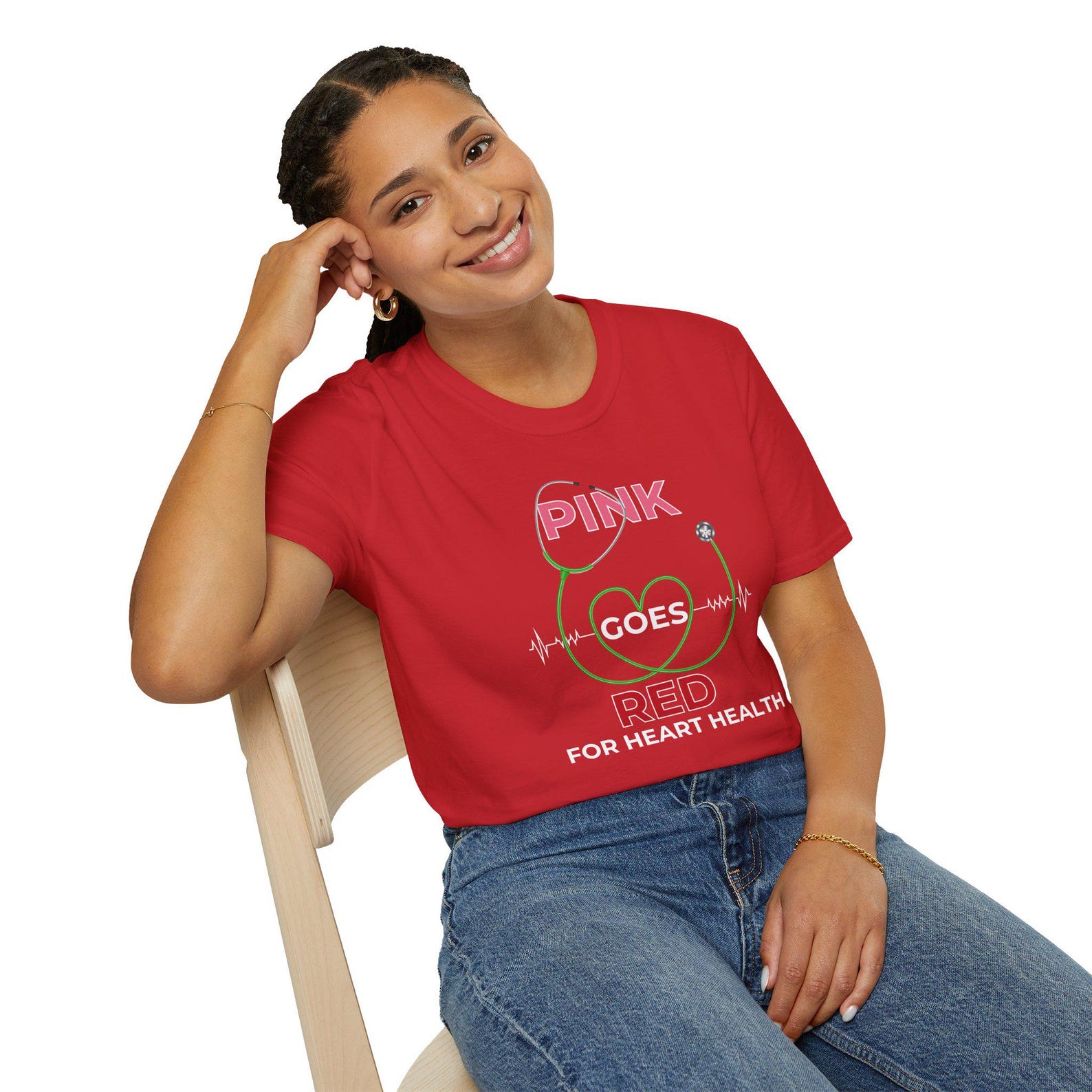 Pink Goes Red Tshirt, Heart Health Awareness Shirt, Pink Goes Red - Etsy