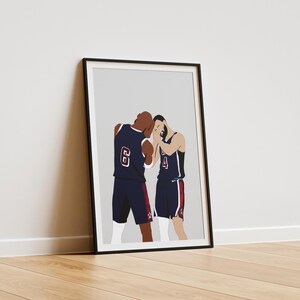 Stephen Curry & Lebron James Faceless Digital Illustration - Iconic ...