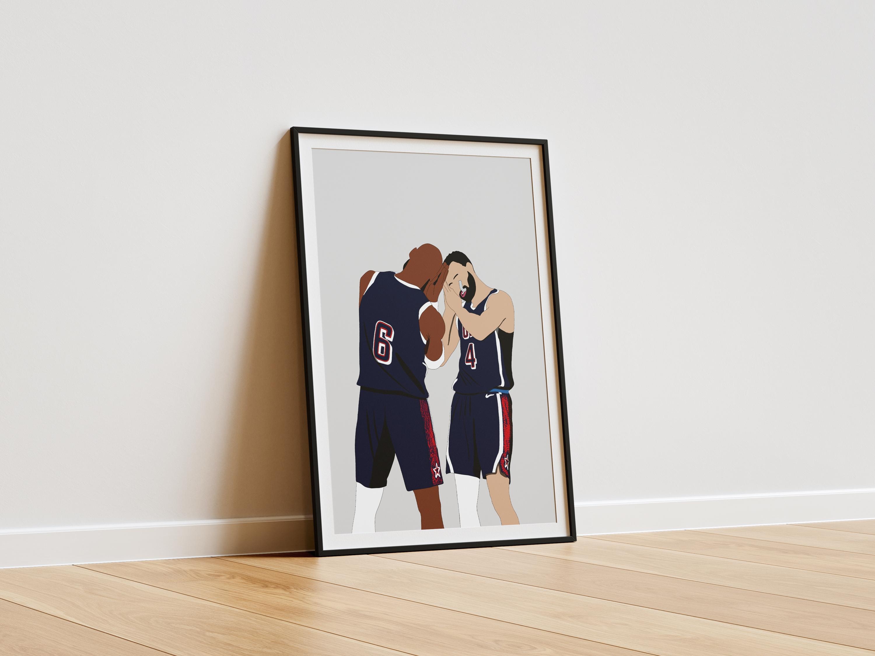 Stephen Curry & Lebron James Faceless Digital Illustration - Iconic ...