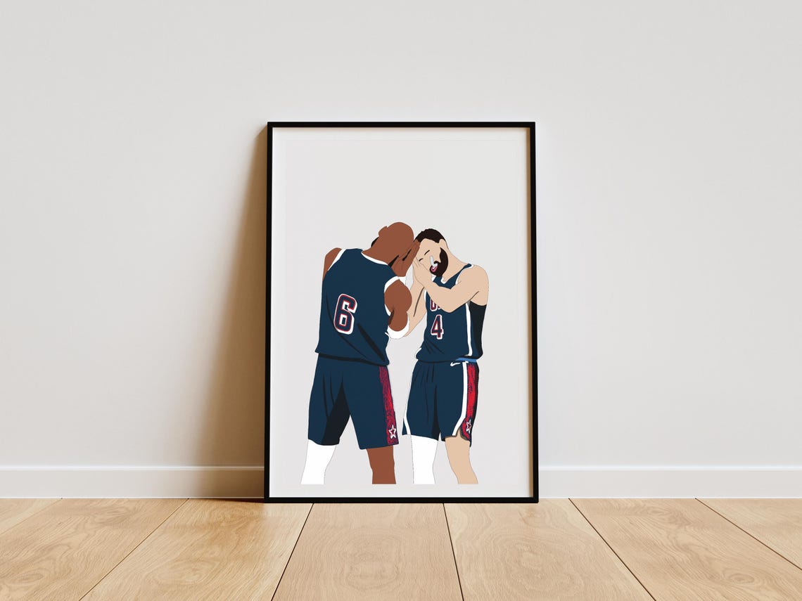 Stephen Curry & Lebron James Faceless Digital Illustration - Iconic ...