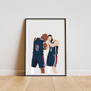 Stephen Curry & Lebron James Faceless Digital Illustration - Iconic ...