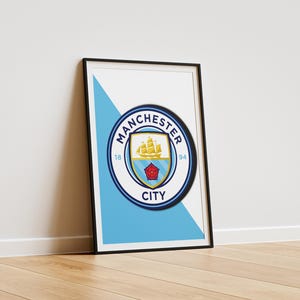 Manchester City Logo Poster | Minimalist Football Wall Art - Etsy