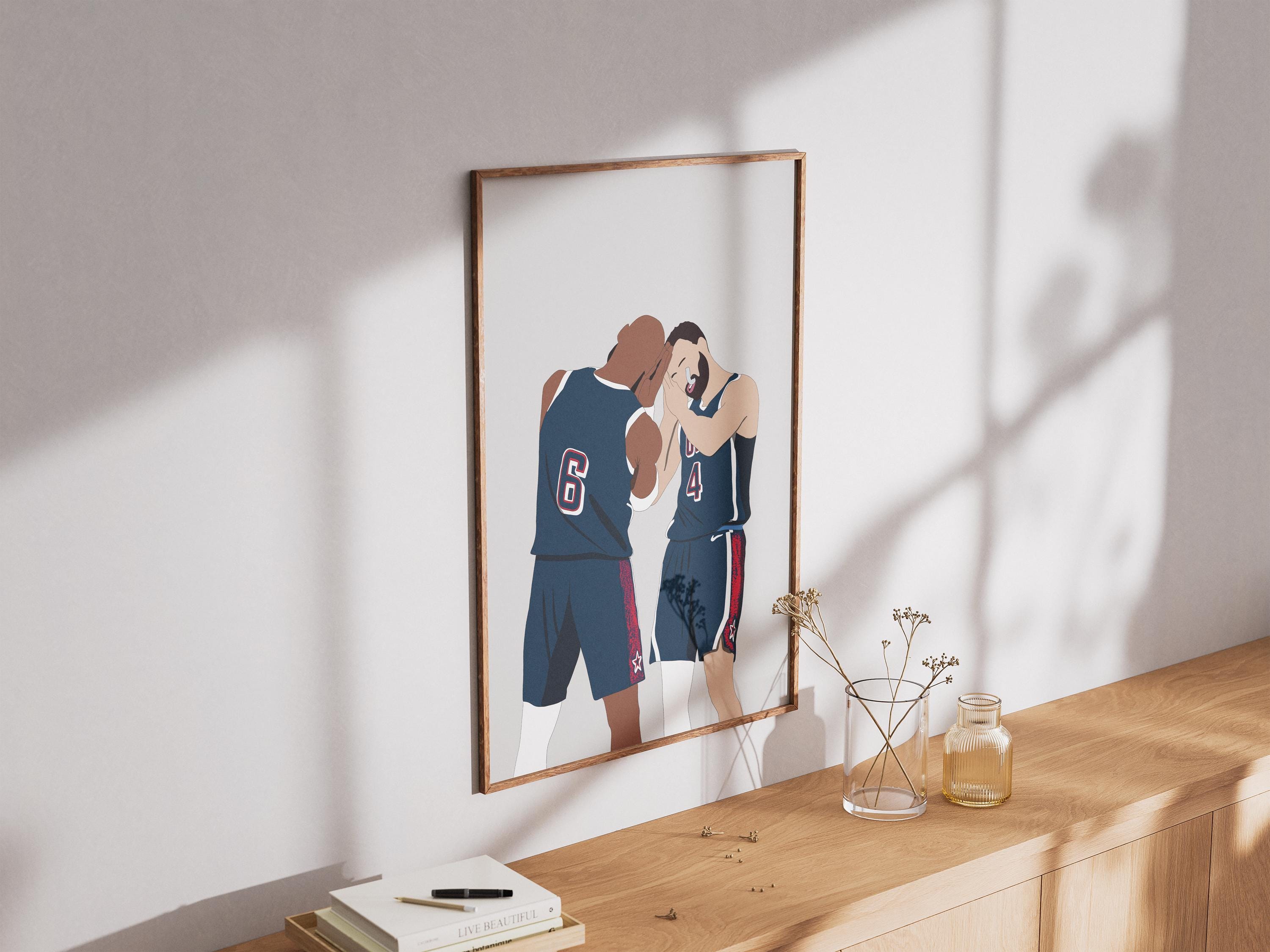 Stephen Curry & Lebron James Faceless Digital Illustration - Iconic ...