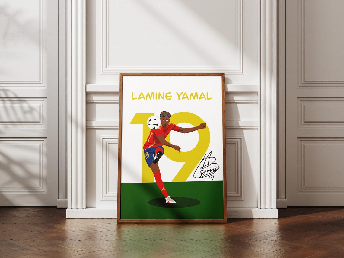 Lamine Yamal Goal Vs France Poster | Faceless Football Illustration - Etsy