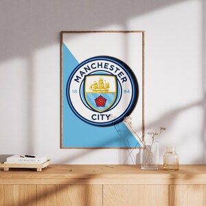 Manchester City Logo Poster | Minimalist Football Wall Art - Etsy