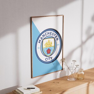 Manchester City Logo Poster | Minimalist Football Wall Art - Etsy