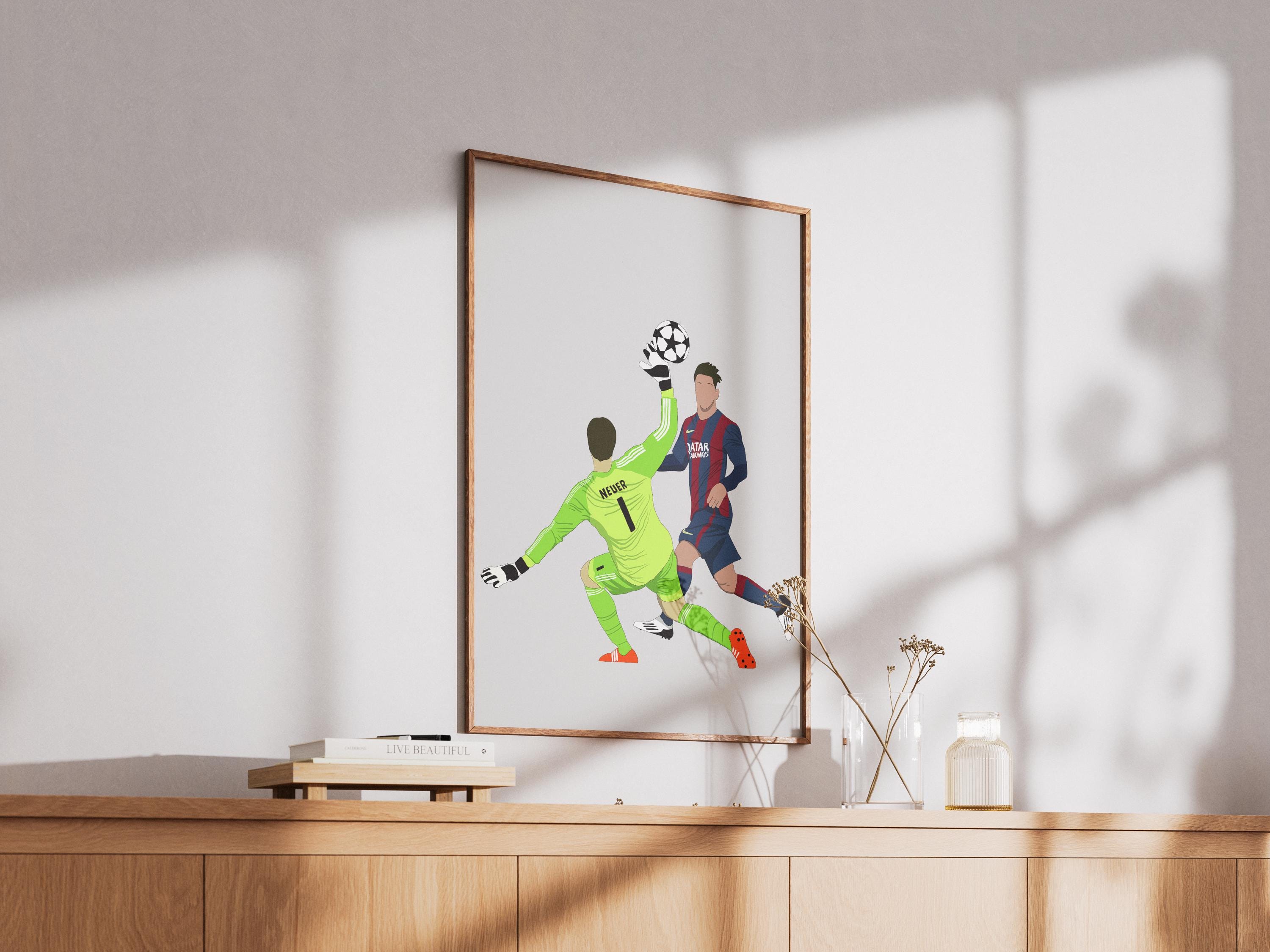 Leo Messi Chip Goal Vs Neuer Poster Faceless UCL Illustration - Etsy