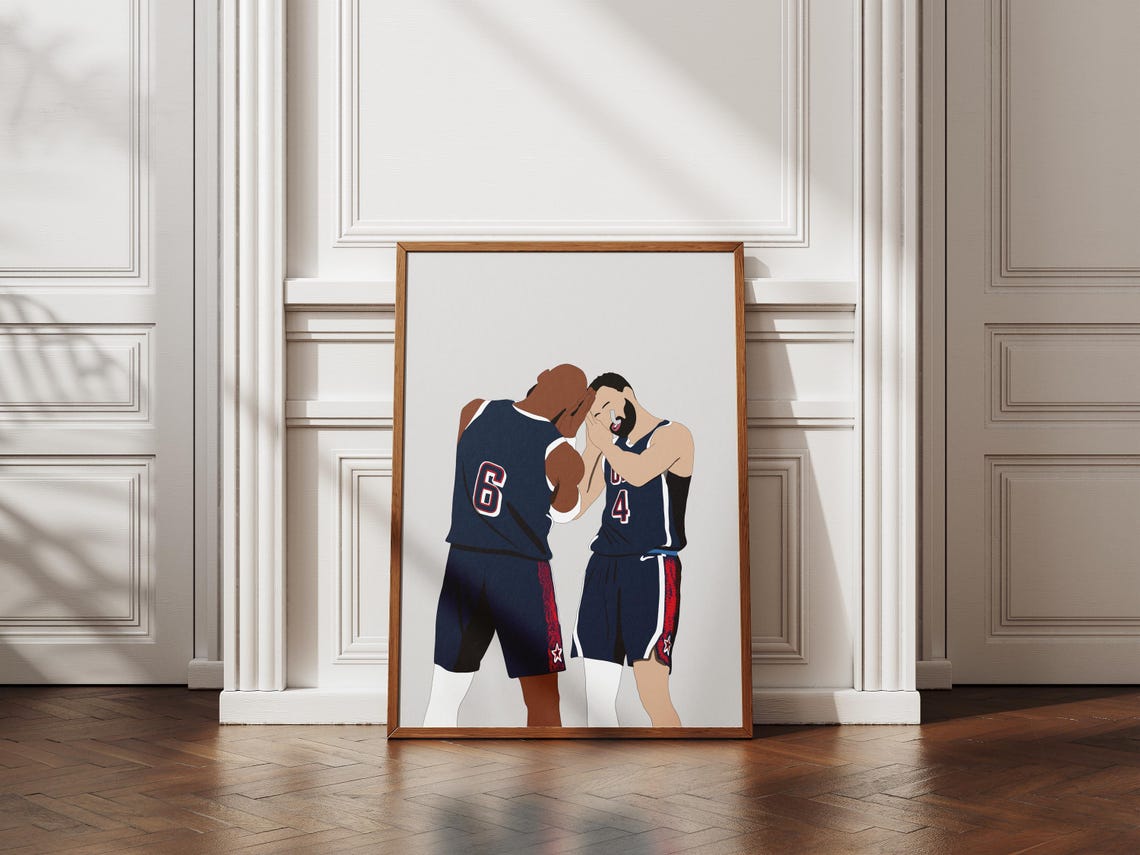 Stephen Curry & Lebron James Faceless Digital Illustration - Iconic ...