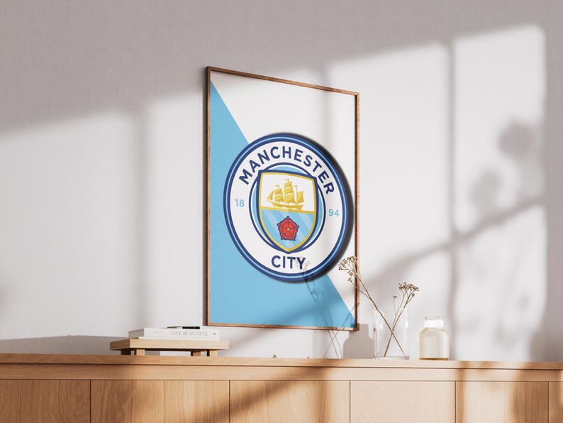 Manchester City Logo Poster | Minimalist Football Wall Art - Etsy