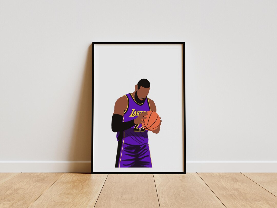 Lebron James With Ball | Faceless Digital Illustration - Etsy